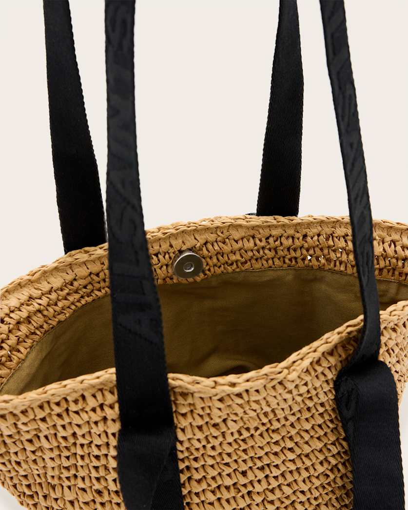Celayne Mini Straw Tote Bag ALMOND | ALLSAINTS FR